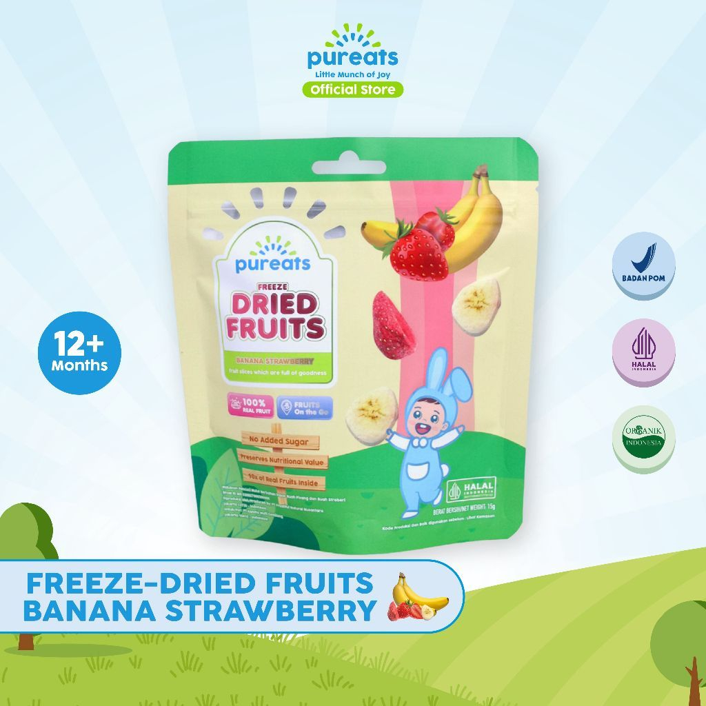 Jual Pureats Freeze Dried Fruits Banana Strawberry | Shopee Indonesia