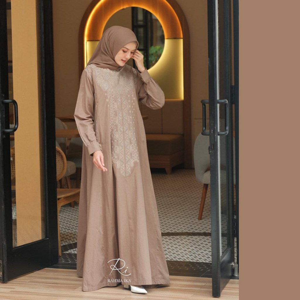 Jual ABAYA COTTON PREMIUM WARNA COKLAT | ABAYA ULOS By Rahma Ika | Abaya simple cocok untuk ...
