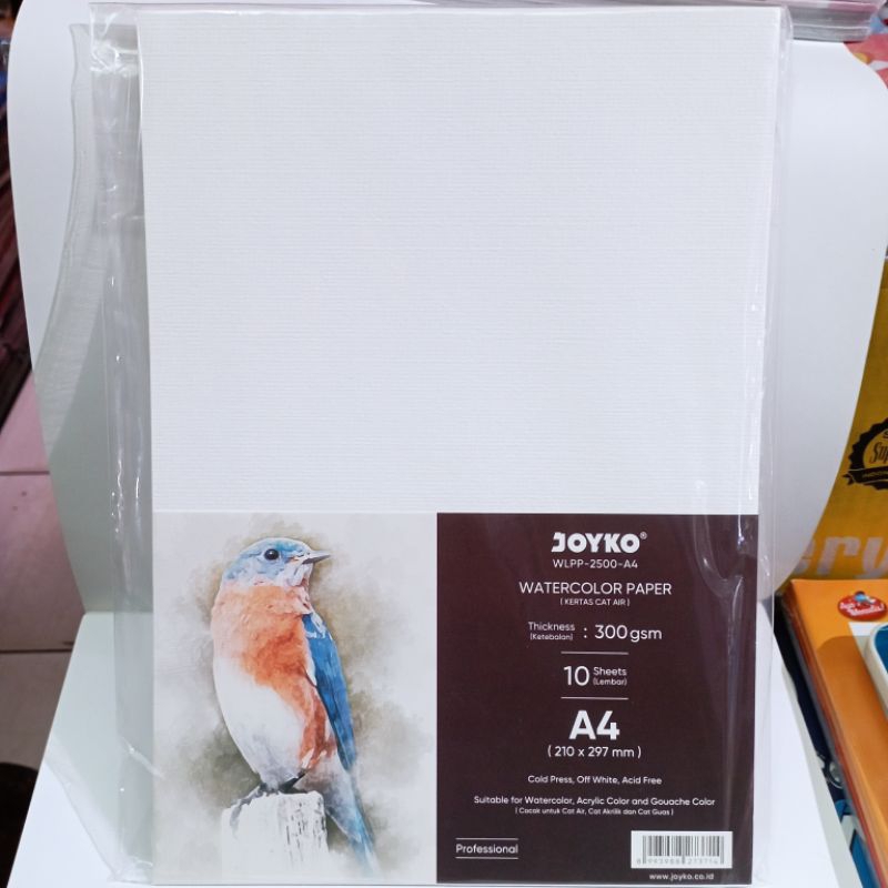 Jual JOYKO WATERCOLOR PAPER WLPP-2500-A4 A4 300GSM 210x297mm 10 lembar ( kertas cat air) / pack ...