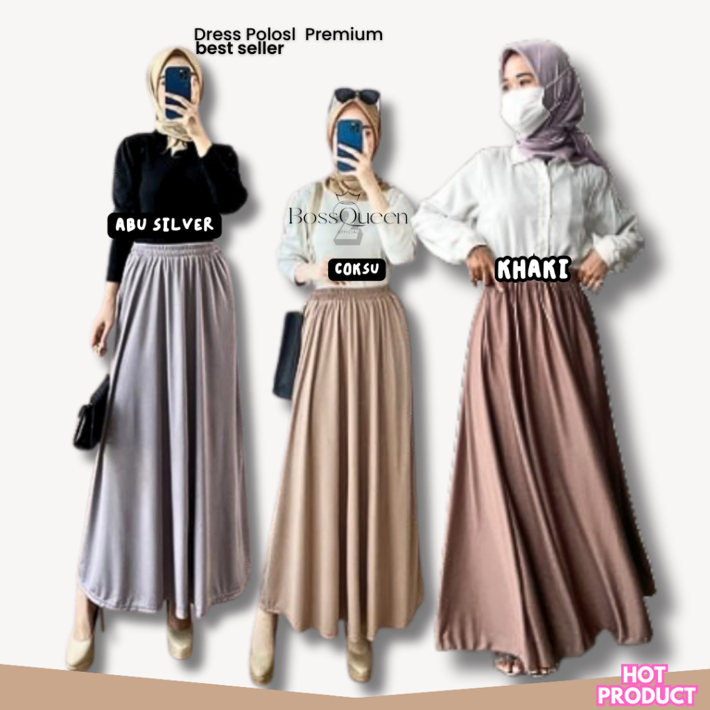 Jual ROK POLOS WANITA / BASIC SKIRT / ROK WANITA / ROK MUSLIMAH ( 100% ...
