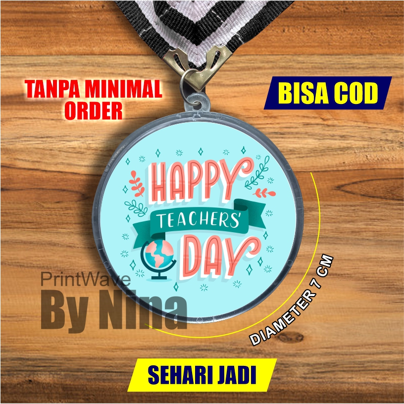 Jual Medali Best Teacher Ever Hadiah Guru - Hari Guru - Medali Custom ...