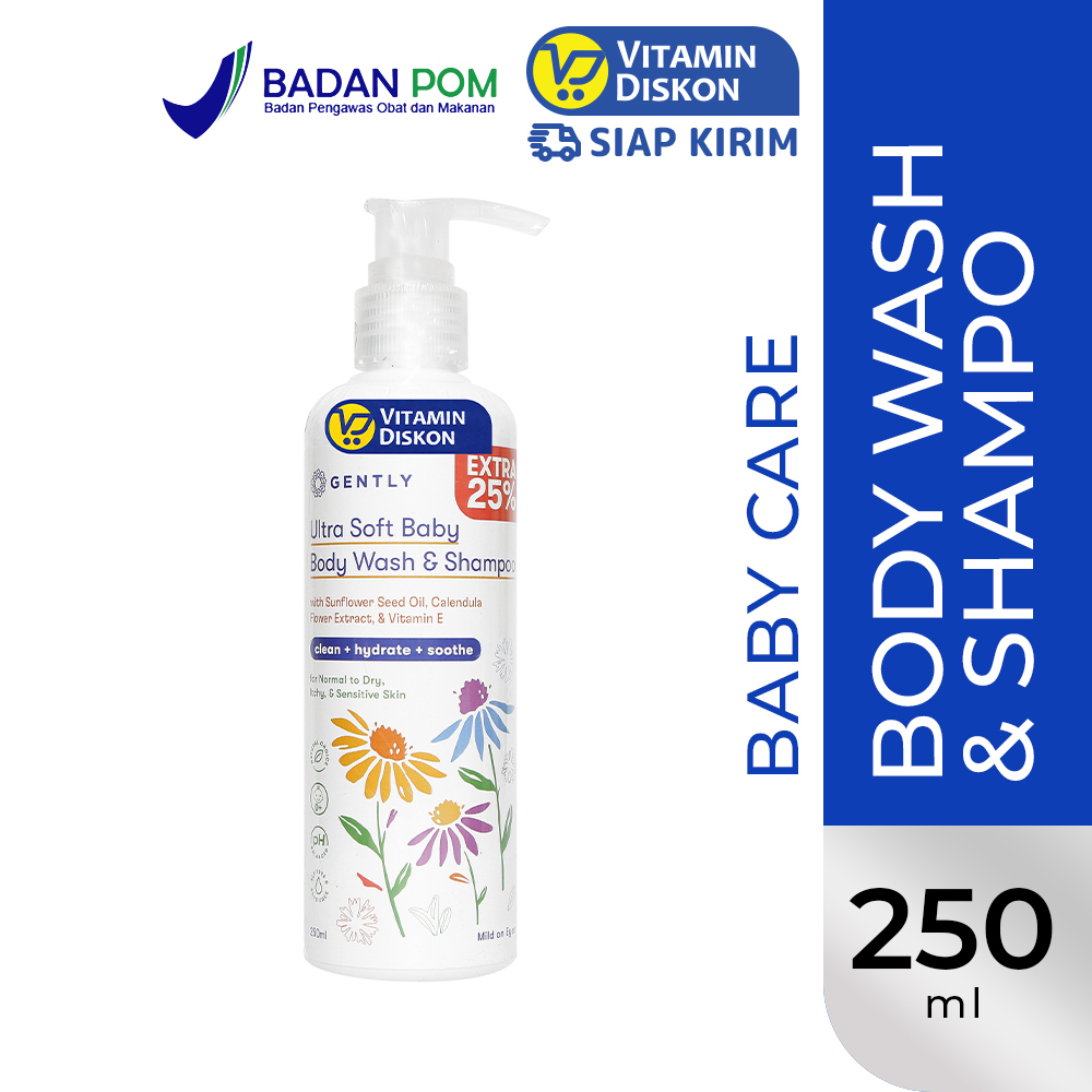 Jual GENTLY ULTRA SOFT BODY WASH AND SHAMPOO 250 ML | Shopee Indonesia