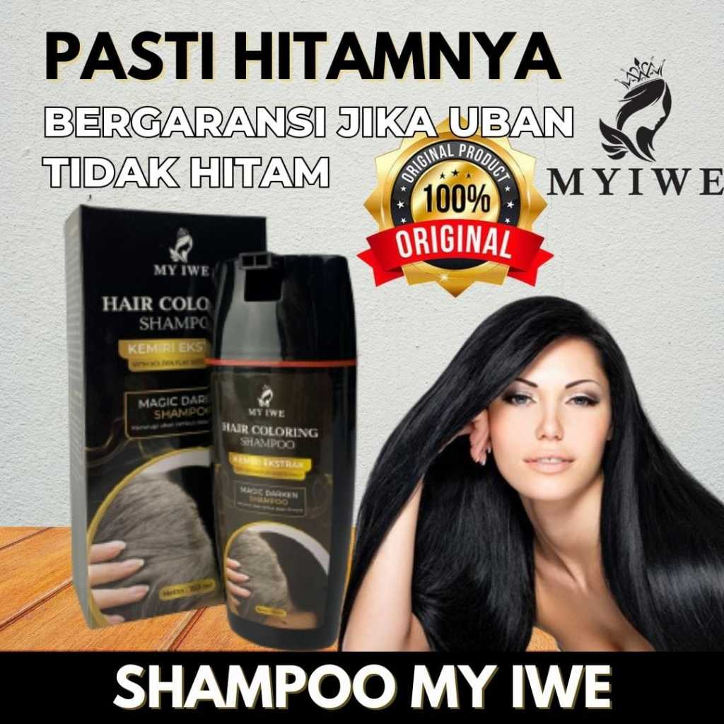 Jual My Iwe Black Shampo Terbaru di jamin menghitamkan UBAN dengan ...