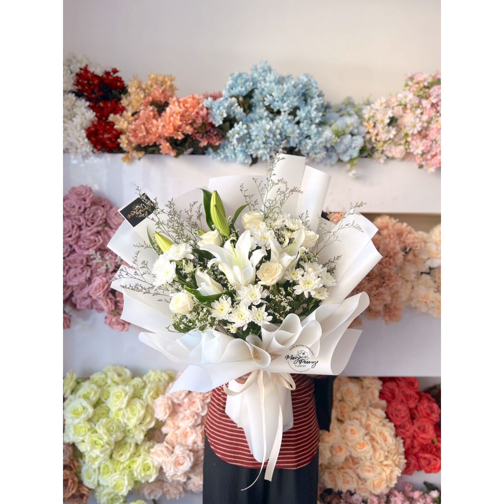 Jual FRESH LILY BOUQUET LARGE SIZE - Buket Bunga Asli Buket Segar Buket ...