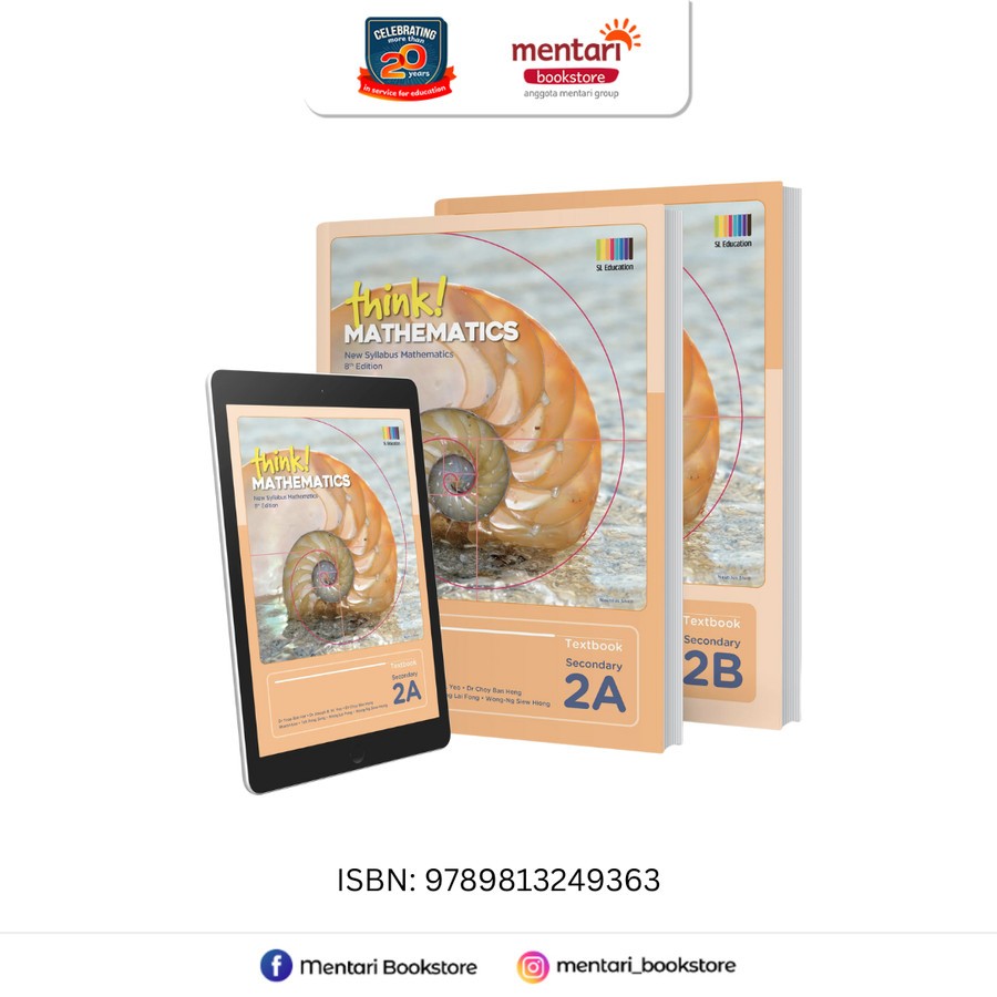 Jual Think! Mathematics Secondary Textbook dan Workbook 2A&2B (8th Ed ...