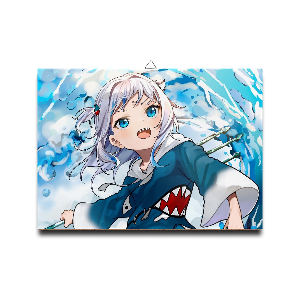Jual Poster dinding kayu anime vtuber GAWR GURA WAVES WAND - HOLO EN ...