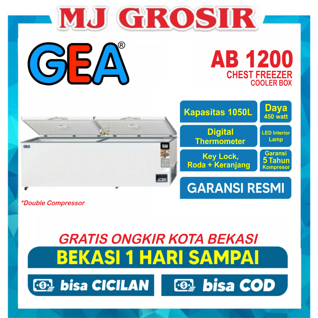 Jual GEA AB 1200 CHEST FREEZER BOX 1200 L LEMARI PEMBEKU 1200 LITER BY ...
