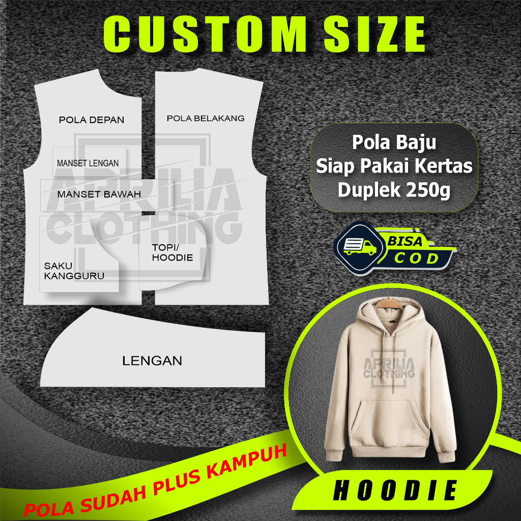 Jual POLA HOODIE JUMPER SIAP PAKAI/POLA INSTAN HOODIE ( CUSTOM SIZE) APRILIA CLOTHING | Shopee ...