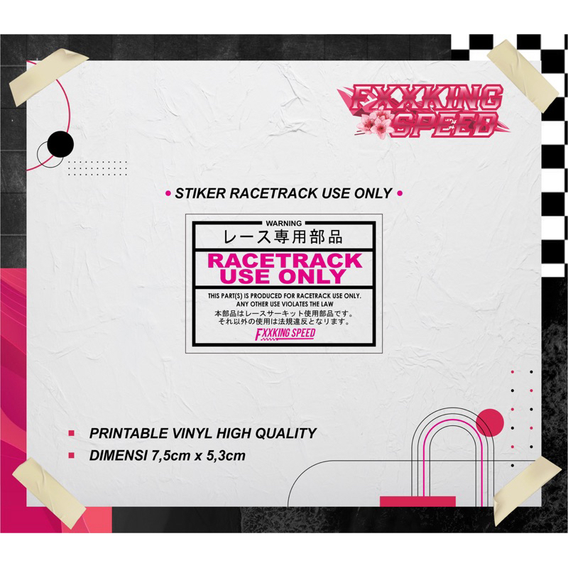 Jual STIKER RACETRACK USE ONLY | Shopee Indonesia