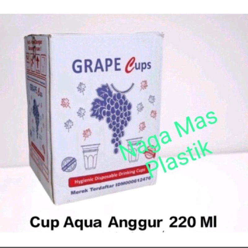 Jual Gelas Plastik cup agua merek anggur 220ml | Shopee Indonesia