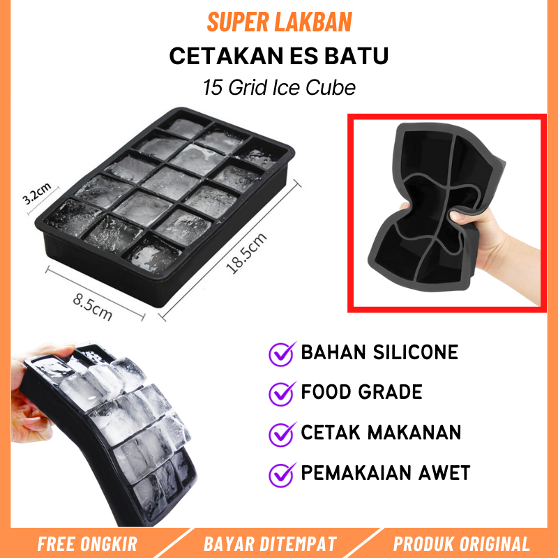 Jual Tempat Cetak Es Batu Silikon Karet Anti Pecah 15 Lubang Box Ice ...