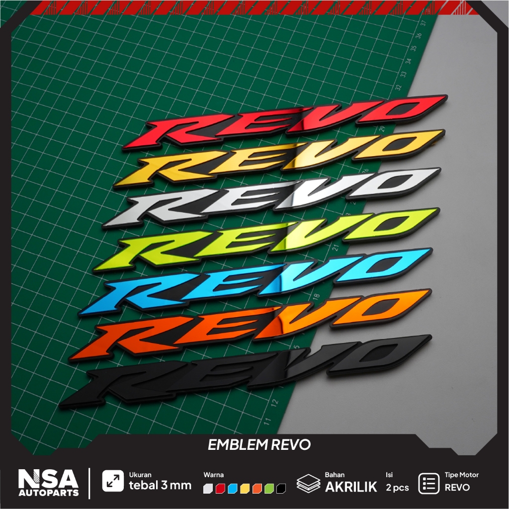 Jual 2PCS EMBLEM REVO LOGO REVO FIT TIMBUL BUKAN STIKER REVO X STICKER ...