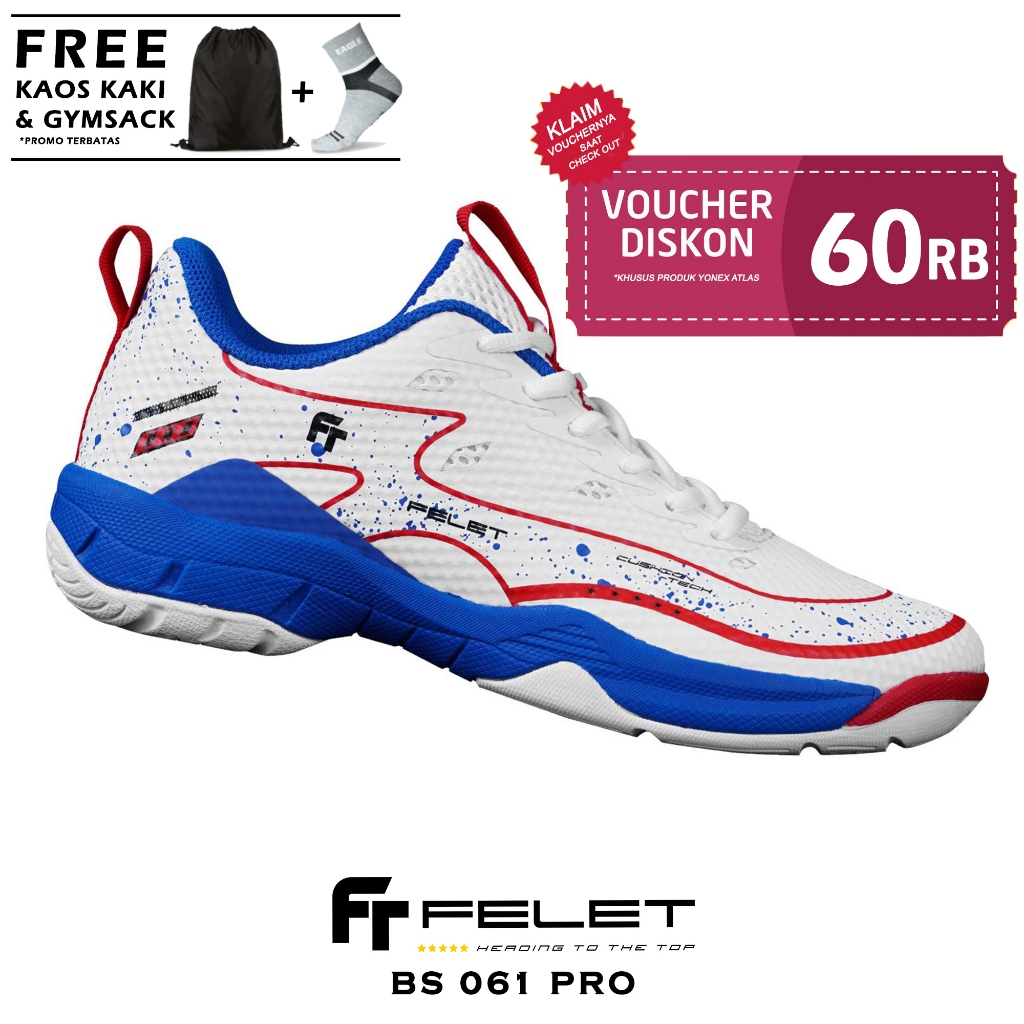 Jual Felet BS 061 Pro Original Sepatu Badminton Felet BS 061 Pro ...