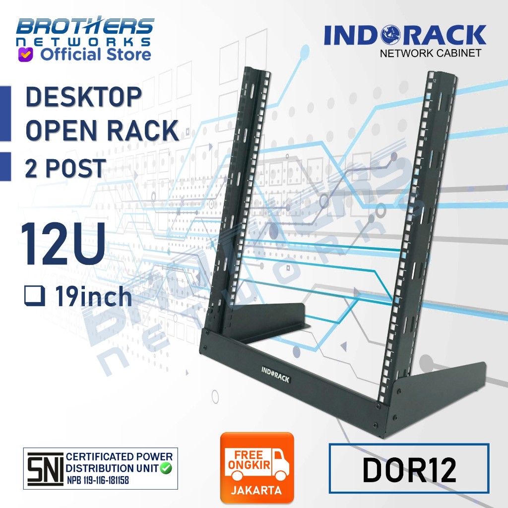 Jual DESKTOP OPEN RACK 12U INDORACK DOR12 RAK SERVER AUDIO SWITCH ...