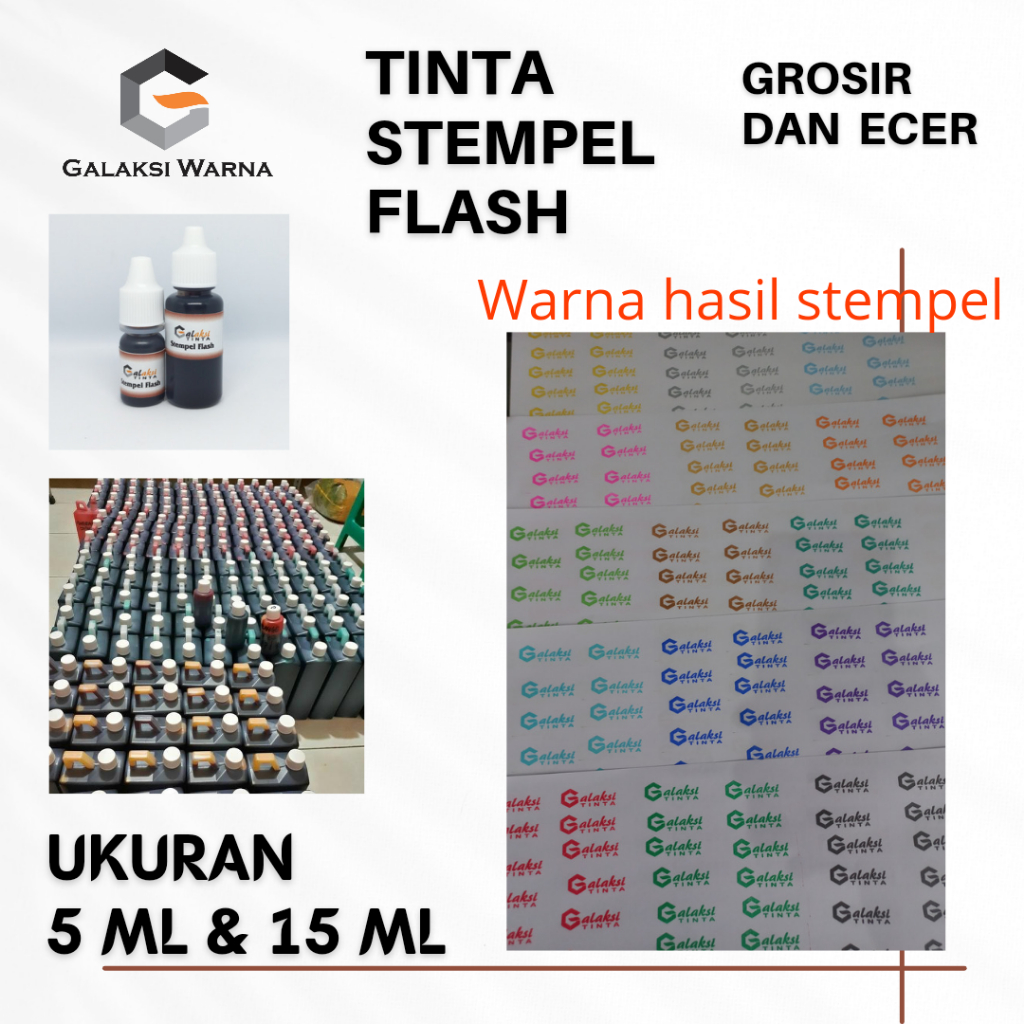 Jual Tinta Refiil Stempel Flash 15 Warna, Stempel Flash Custom, Tinta ...