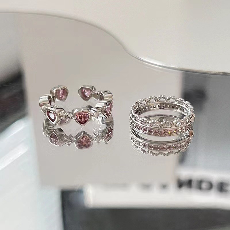 Jual Xena - Ring Set 2 Pcs Cincin Wanita Silver Simple Aesthetic ...