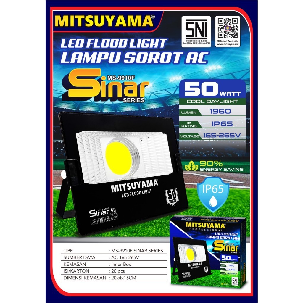 Jual (BISA COD) MS-9910F Lampu Sorot AC Mitsuyama Series Sinar 50W LED Flood Light IP65 | Shopee ...