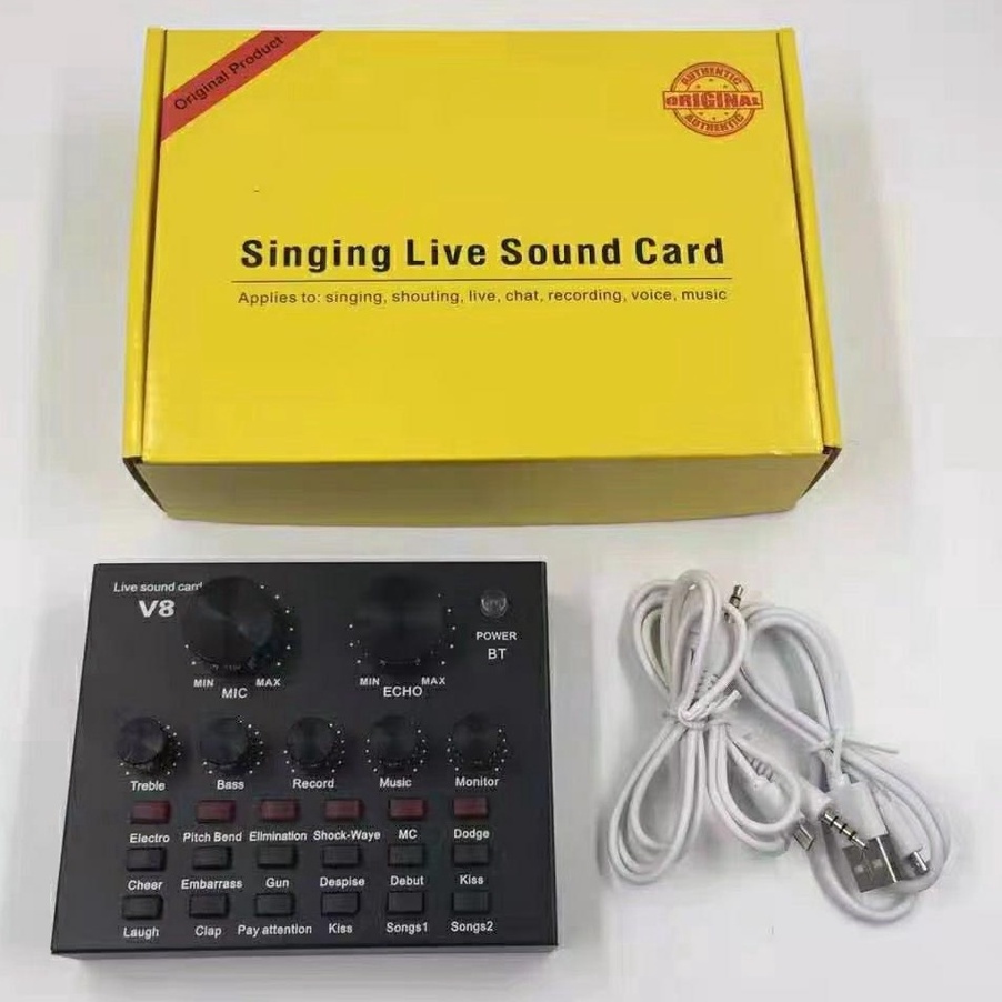 Jual Promo!! Sound Card V8 Bluetooth Audio USB External / Mixer Audio ...