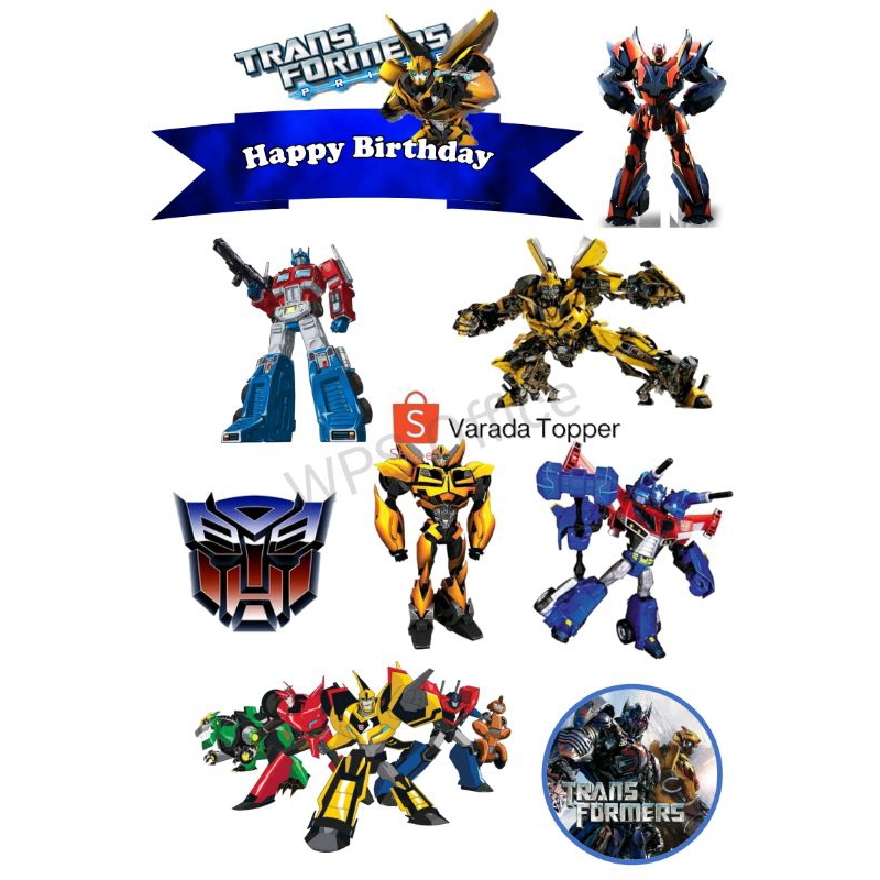Jual Topper Cake Tema TRANSFORMERS Free Request Nama/Hiasan Kue Ultah ...