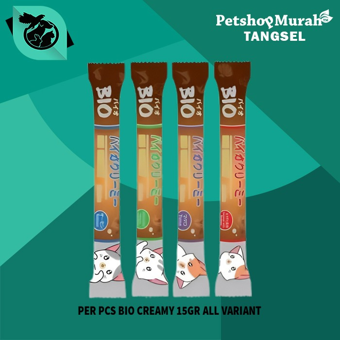 Jual Snack Cemilan Kucing BIO Creamy Cat Treats Liquid Per PCS 15 Gr ...