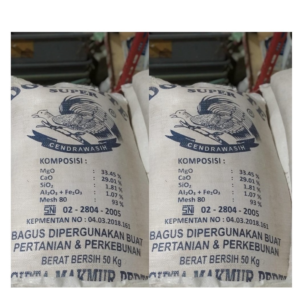 Jual Pupuk Kapur Pertanian Dolomit Dolomite 1 Zak 50kg 50 kg Kaptan Murah | Shopee Indonesia