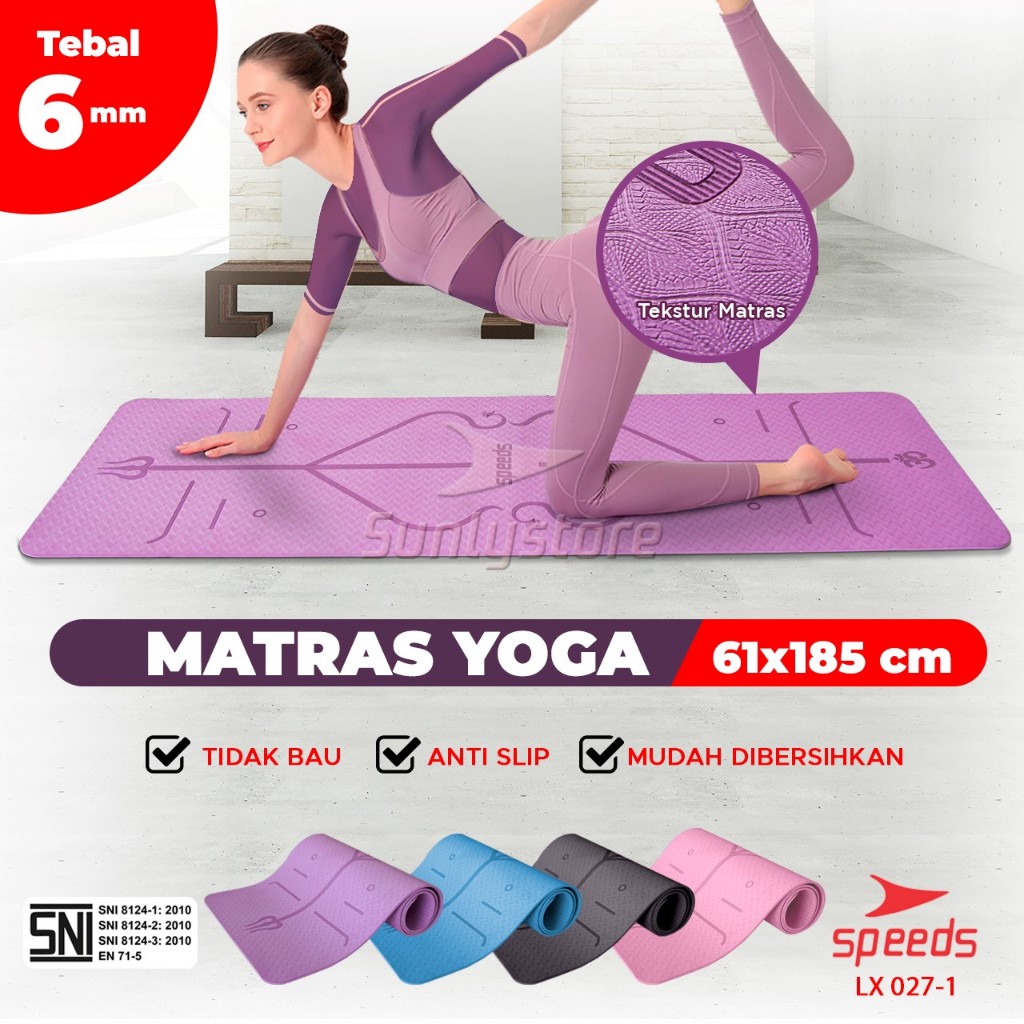 Jual SPEEDS Matras Yoga Mat TPE 6mm Alas Yoga Senam Lantai Yoga Karpet ...