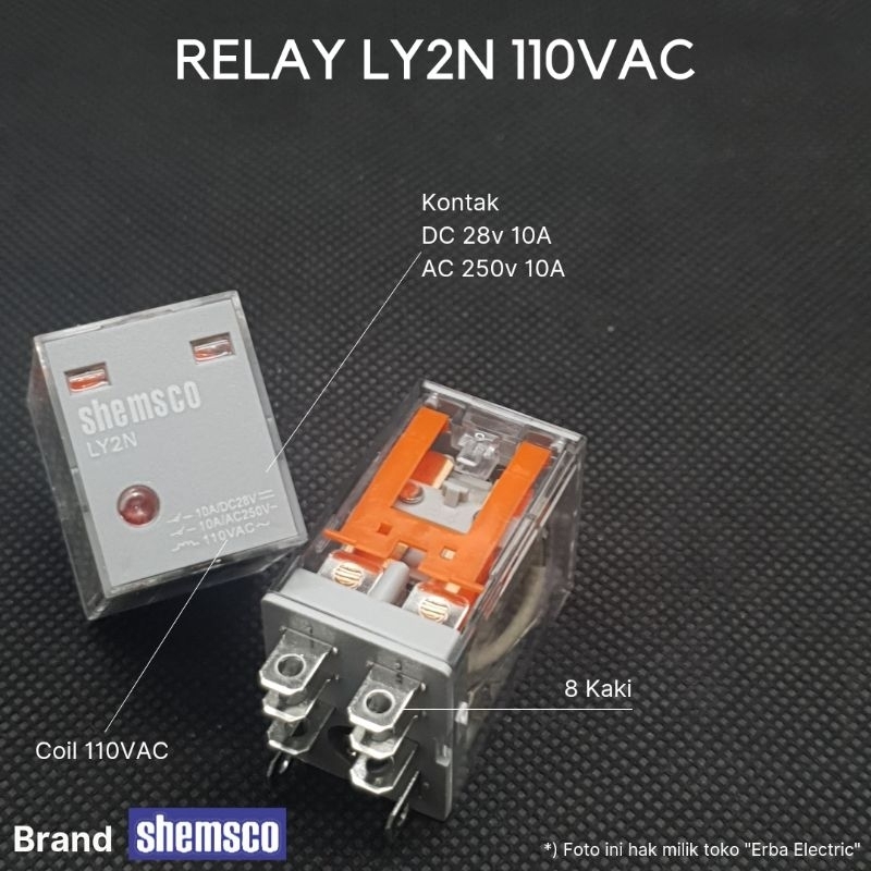 Jual SHEMSCO Relay 12 24 48 vdc 24 110 220 vac Relai LY2N Kontak NO NC 10A | Shopee Indonesia