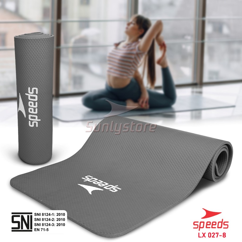 Jual SPEEDS Matras Yoga Mat NBR 10mm gym Karpet Spons Alas Olahraga Yoga Fitness Anti Slip ...