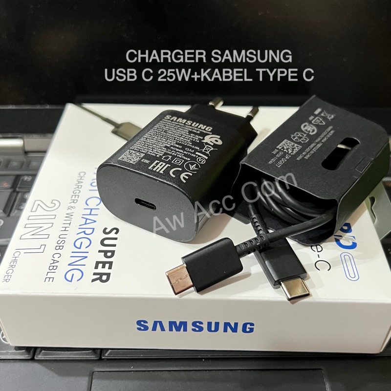 Jual CHARGER SAMSUNG USB C TO C SUPER FAST CHARGE 25W SAMSUNG S10 Note 10 A70 A33 A53 M23 M51 ...