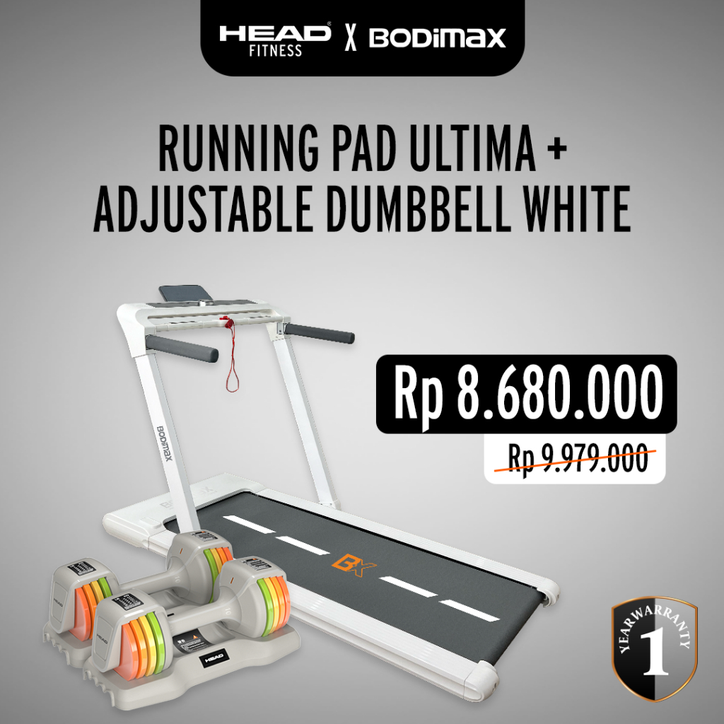 Jual BODIMAX PLUS ULTIMA + HEAD ADJUSTABLE DUMBBELL WHITE | Shopee ...