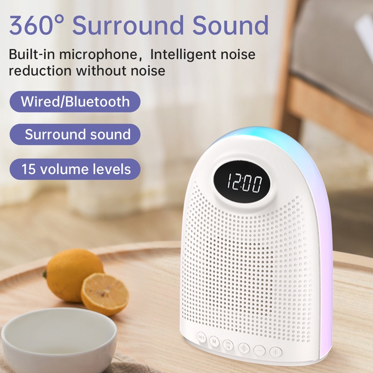 Jual Newfun speaker bluetooth Wireless speaker jam radio RGB speaker jam digital Alarm Clock ...