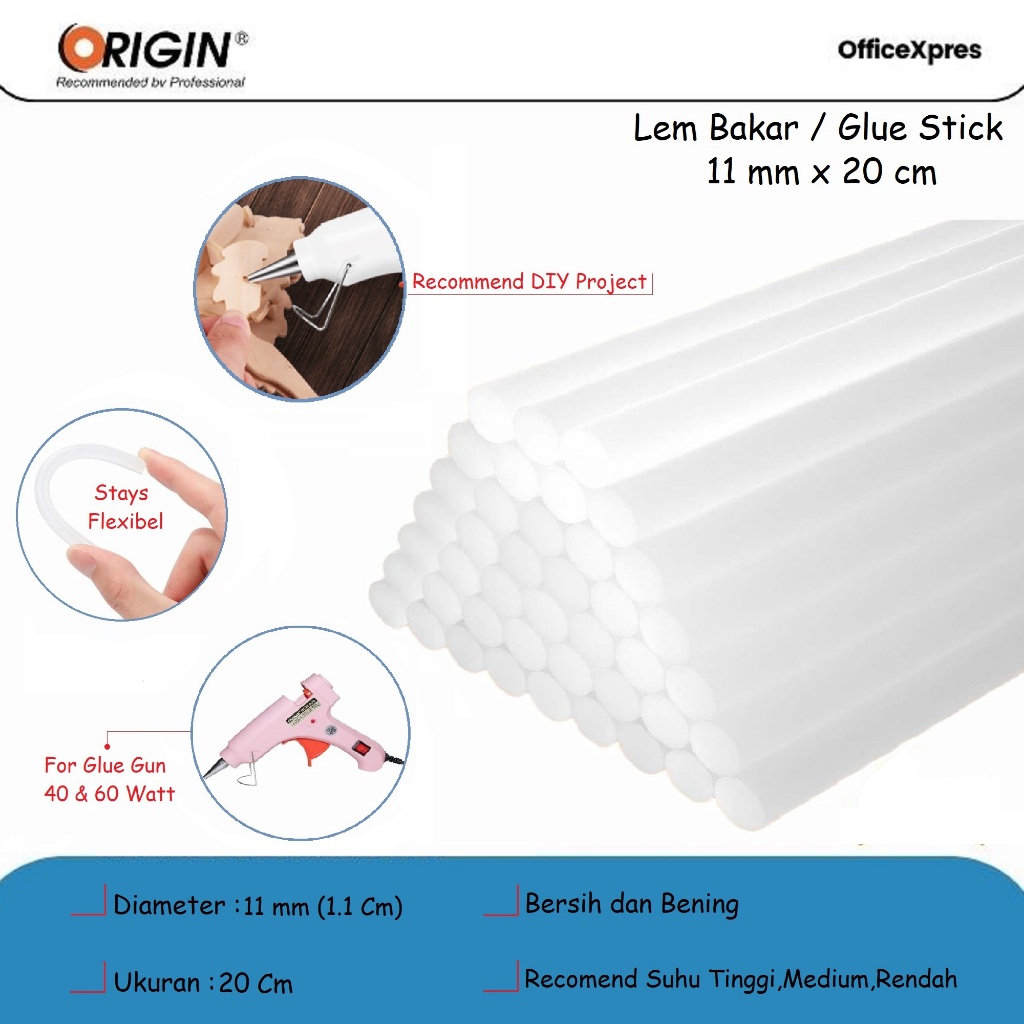 Jual Lem Bakar / Lem Tembak Besar 20cm (11mm) / Refill Glue Gun / Glue ...
