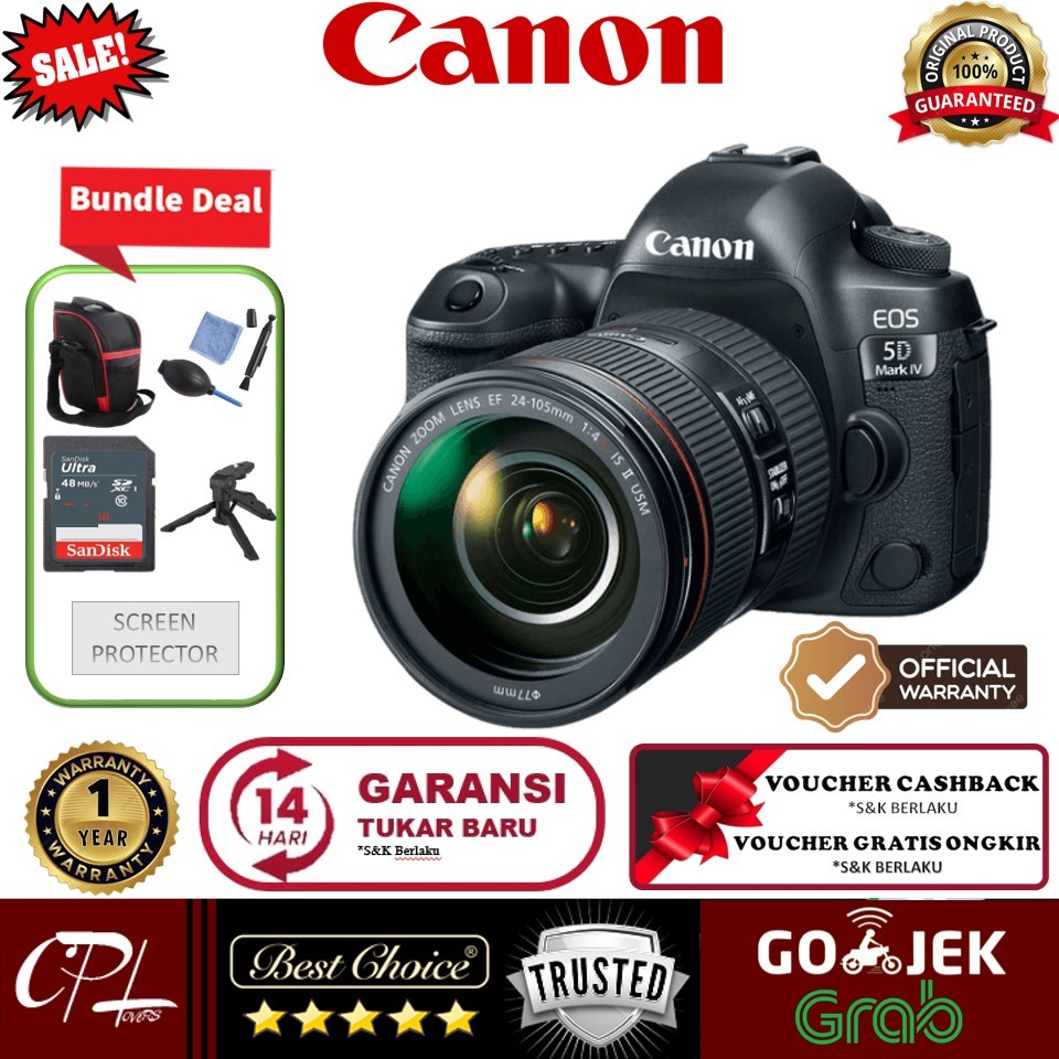 Jual Canon EOS 5D Mark IV Kit 24-105mm f/4L II Lens DSLR Camera - GARANSI RESMI | Shopee Indonesia