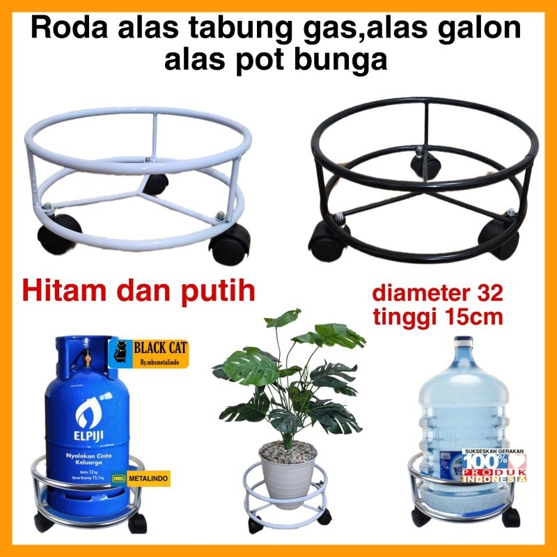Jual Rak pot bunga besi roda tabung gas full besi roda galon | Shopee ...