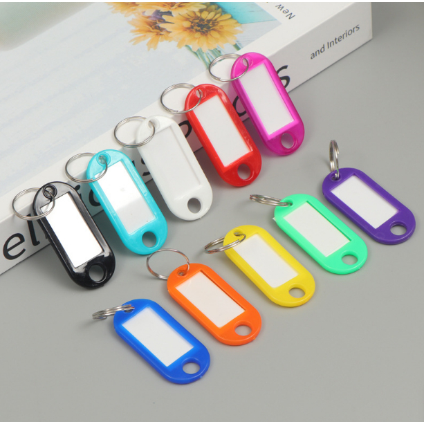 Jual Gantungan kunci label tag nama key ring warna | Shopee Indonesia