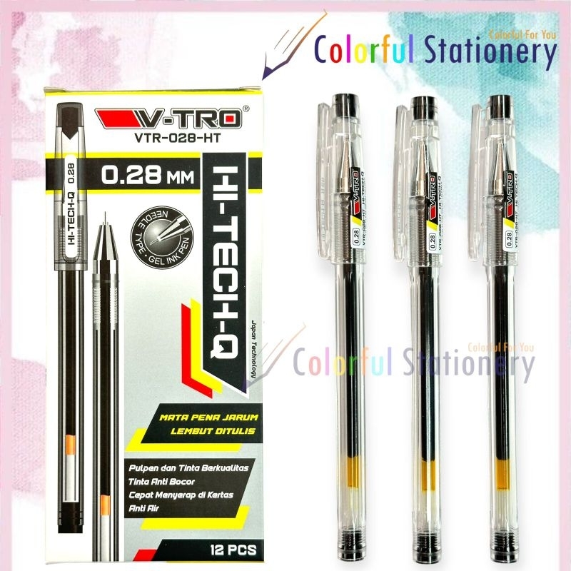 Jual Pulpen / Ballpoint / Pen Gell Hi Tech H 0.28 V-TRO (12 Pcs ...