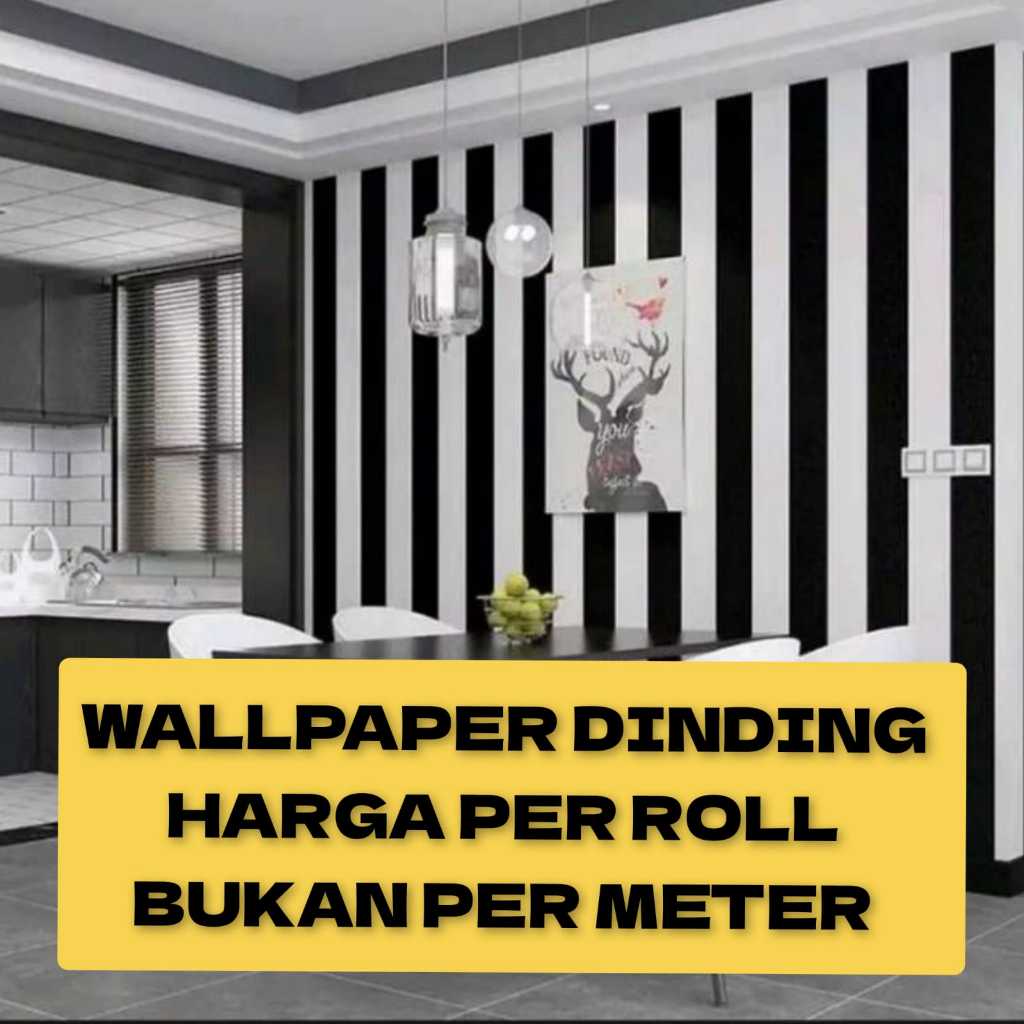 Jual Wallpaper Sticker GARIS HITAM PUTIH MONOKROM Stiker Dinding Kamar ...