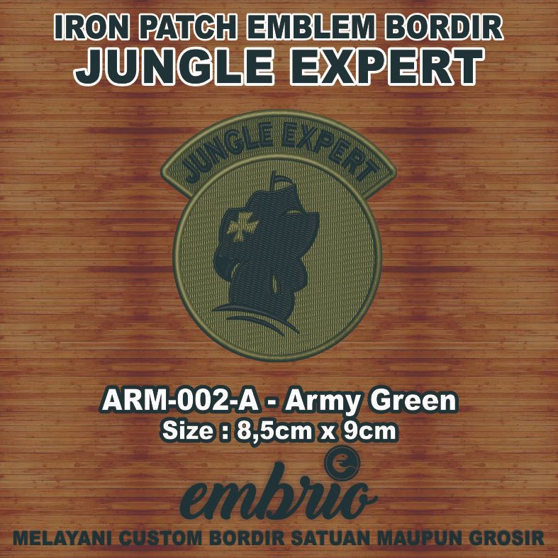 Jual ARM-002-A Patch JUNGLE EXPERT REGULATION US ARMY Green Olive - 8 ...