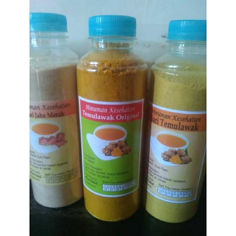 Jual temulawak instan kemasan botol segel/temulawak bubuk tanpa gula ...