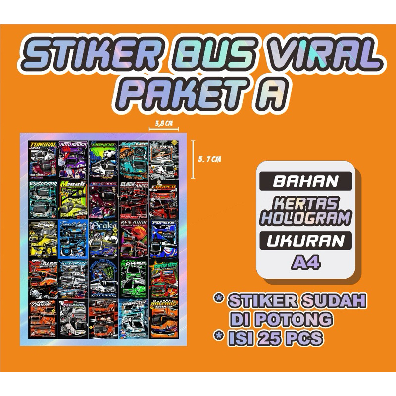 Jual Stiker Bus Original Hologram , isi 25 pcs, Sticker Bus Virall ...
