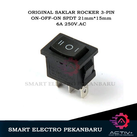 Jual ORIGINAL SAKLAR KOTAK ON-OFF-ON 3PIN 21mm*15mm SPDT 6A 250V / 10A ...