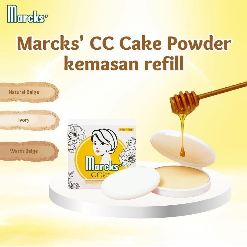 Jual Marcks CC Cake Powder Refill+Puff Natural Beige | Polosan | tanpa ...