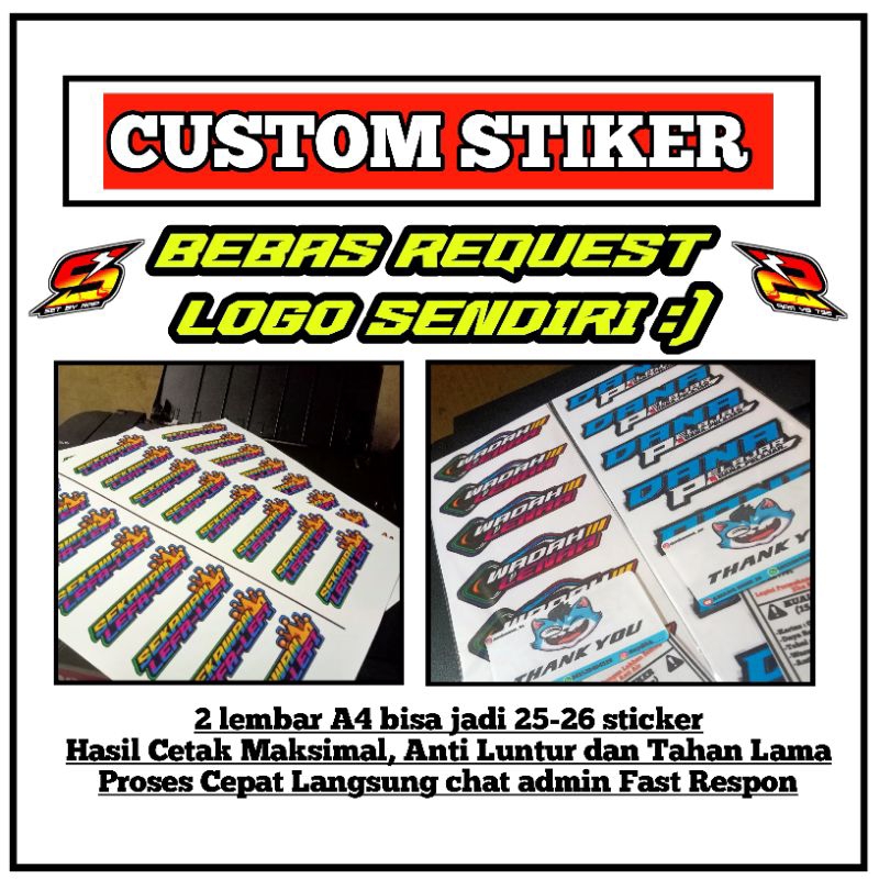Jual STIKER CUSTOM 1 PAK ( ISI 25 STIKER) BISA REQUEST | Shopee Indonesia