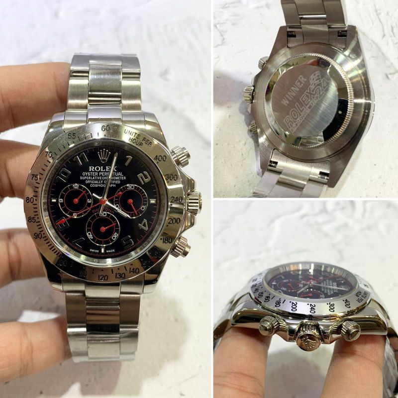 Jual JAM TANGAN ROLEX DAYTONA CRONO AKTIF WARNA SILVER HITAM SUPER ...