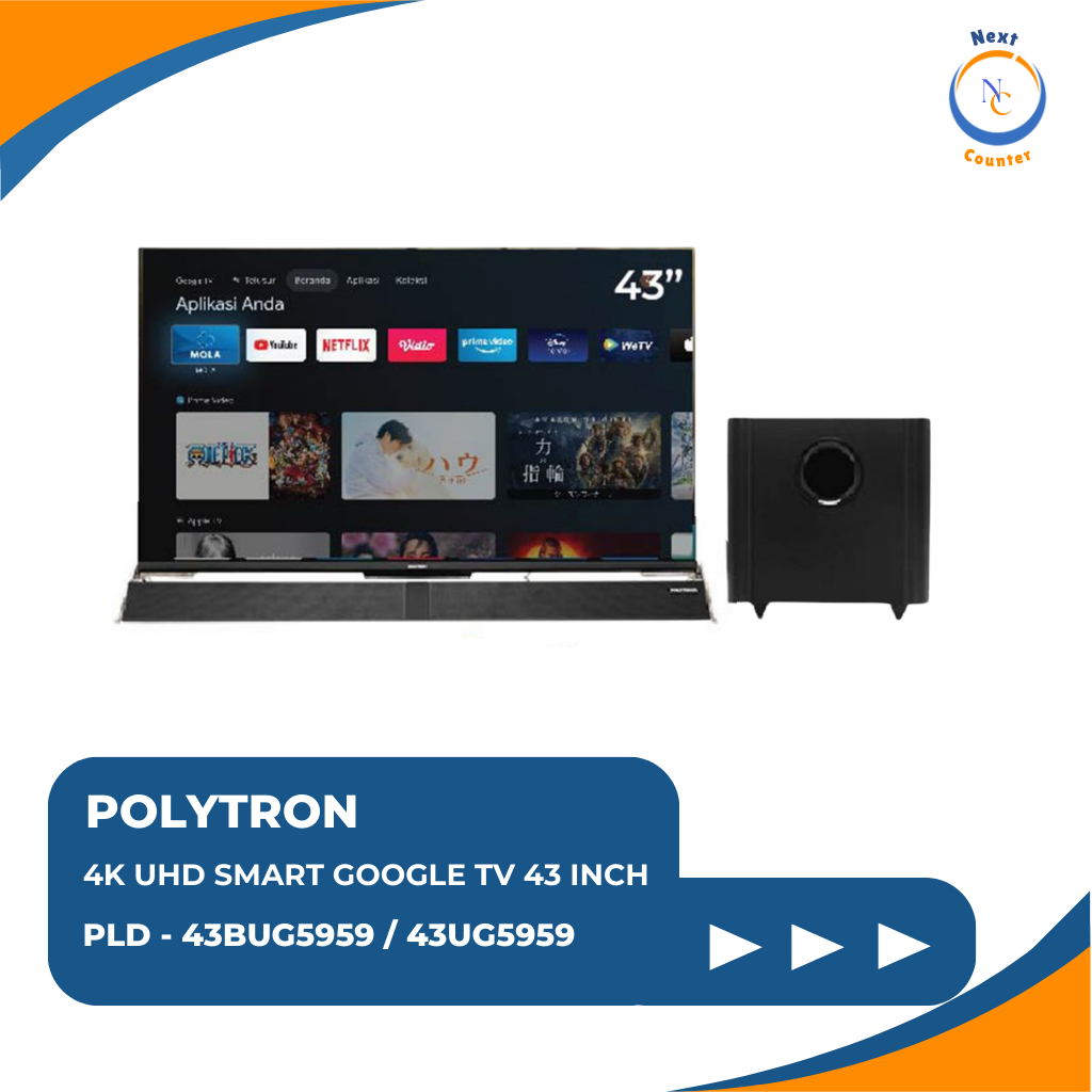 Jual POLYTRON 4K UHD Smart Google TV PLD 43UG5959 PLD 43BUG5959 ...