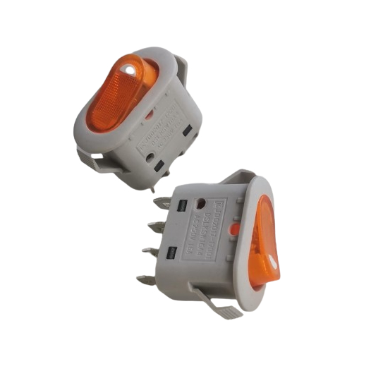 Jual Rocker Switch Saklar Bulat Oval 4kaki 16A On Off with LED | Shopee ...