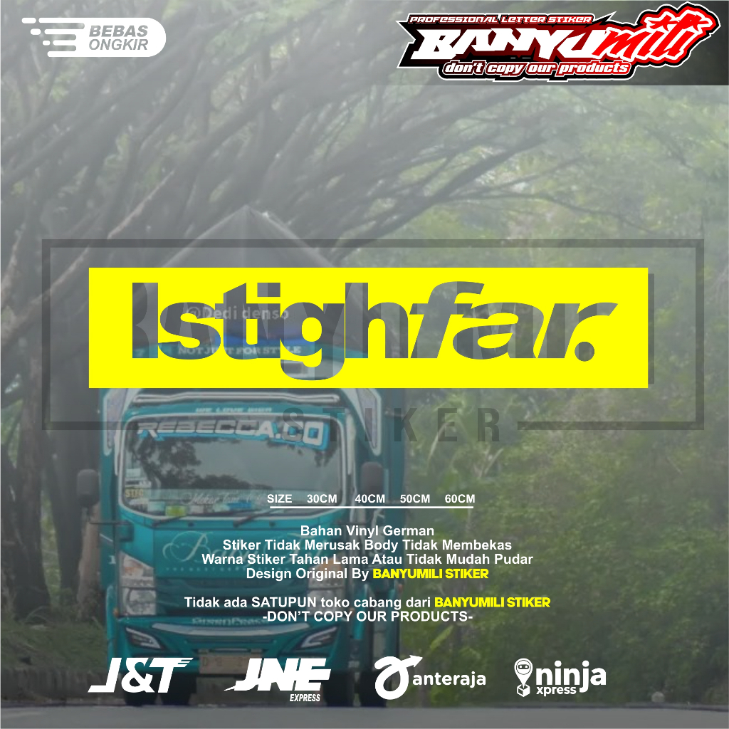 Jual Stiker istighfar variasi kaca pintu mobil pickup truk sticker ...
