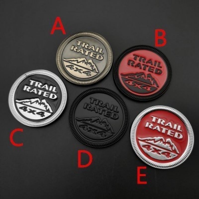 Jual Emblem Trail Rated Jeep 4x4 Wrangler JK Patriot Cherokee Rubicon ...