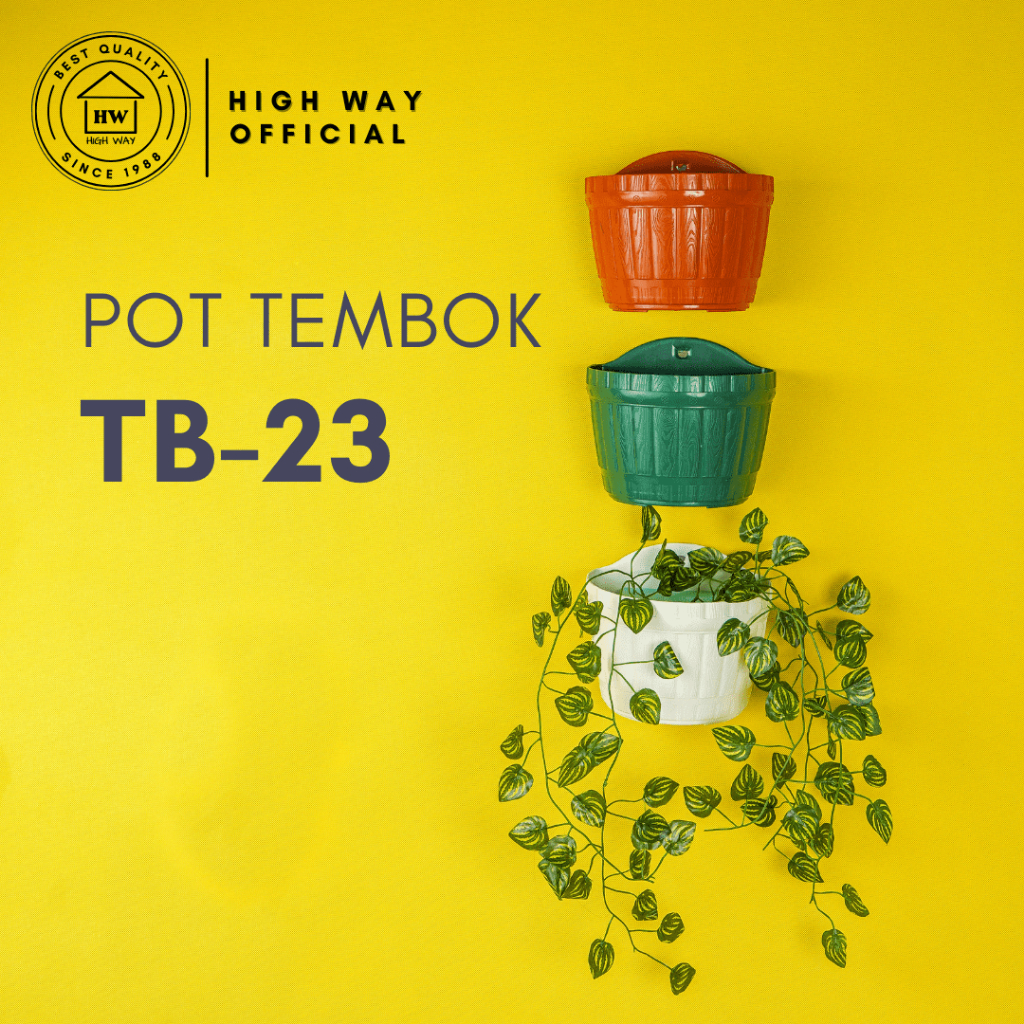 Jual HIGH WAY - Pot Tembok Plastik 23 Bunga Premium Motif Kayu Unik ...
