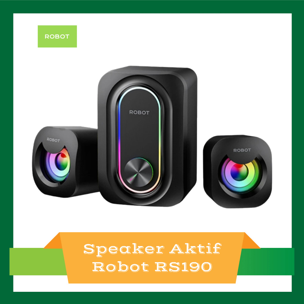 Jual Speaker Robot RS190 Pc Gaming 2.1Ch Subwoofer speaker with LED ...